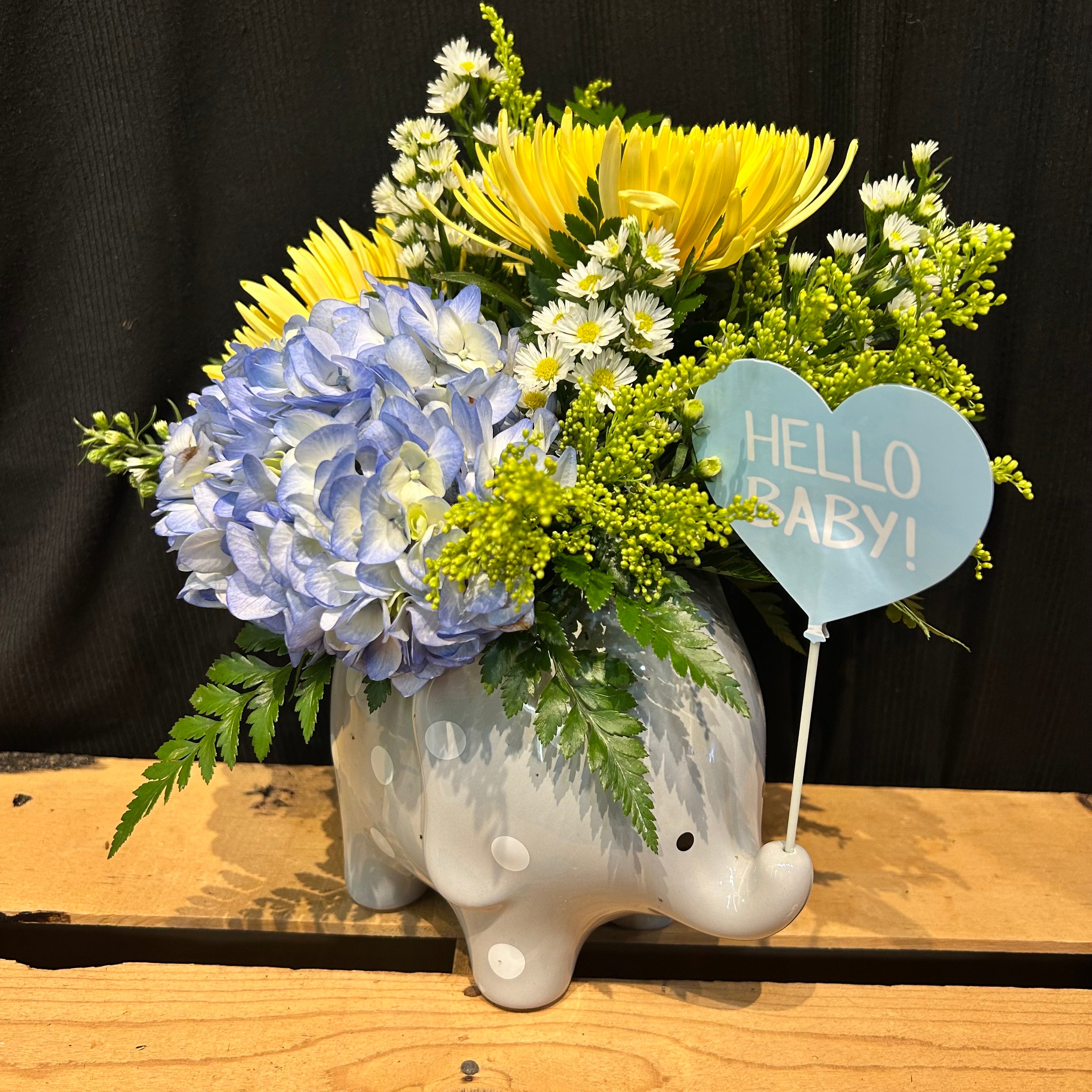 Hello Baby Elephant Arrangement – Great Bend Floral LLC